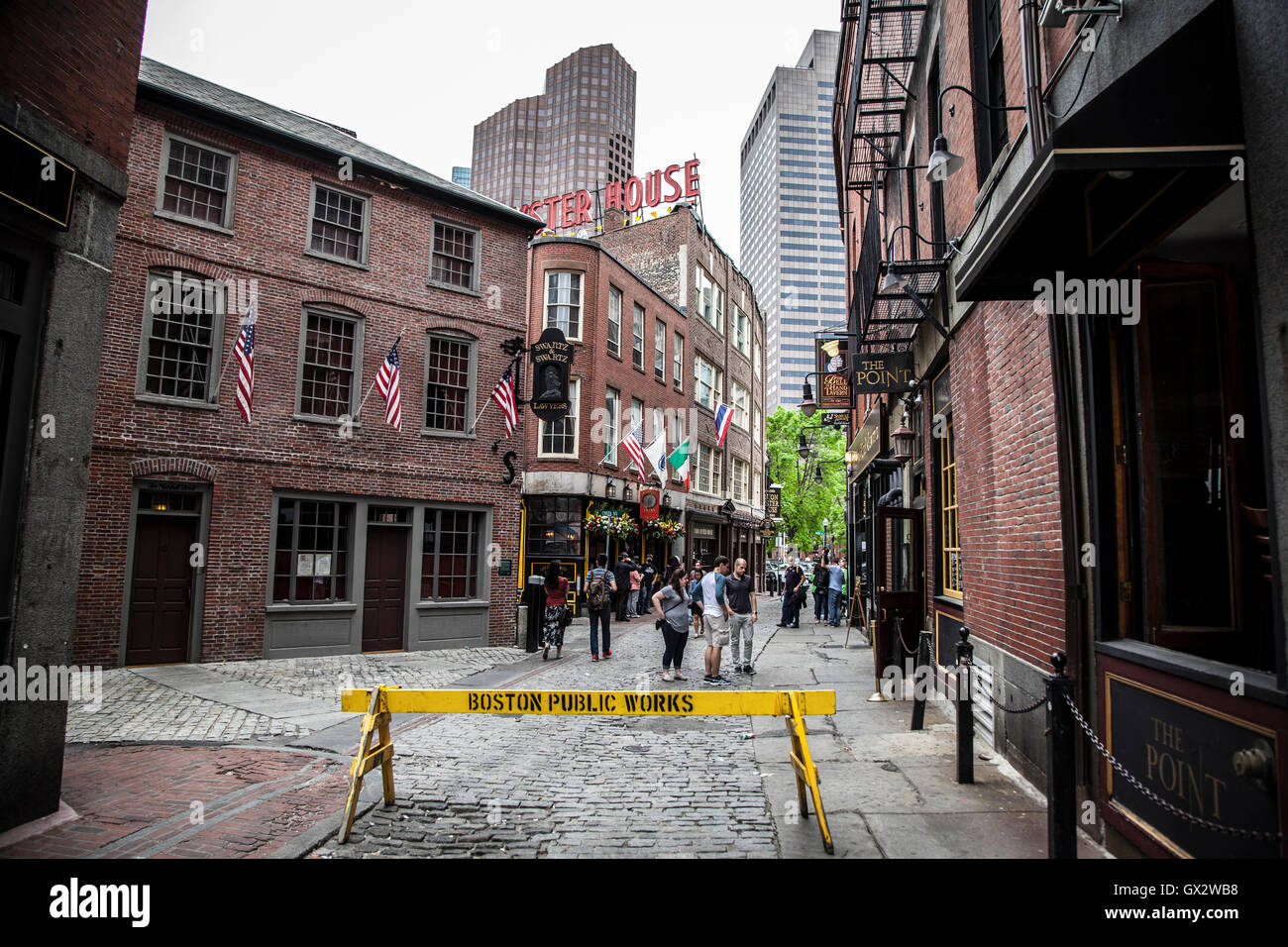 Boston historic Union Oyster House at Union Street in Blackstone Block ...
