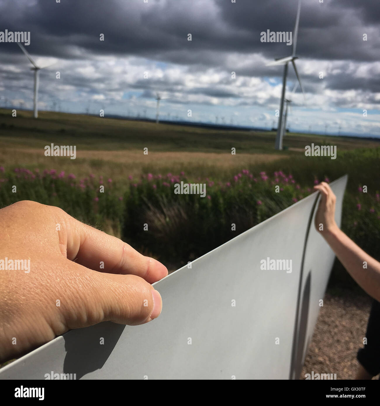 Wind turbines at Whitelee Windfarm, - the UK's largest onshore windfarm ...