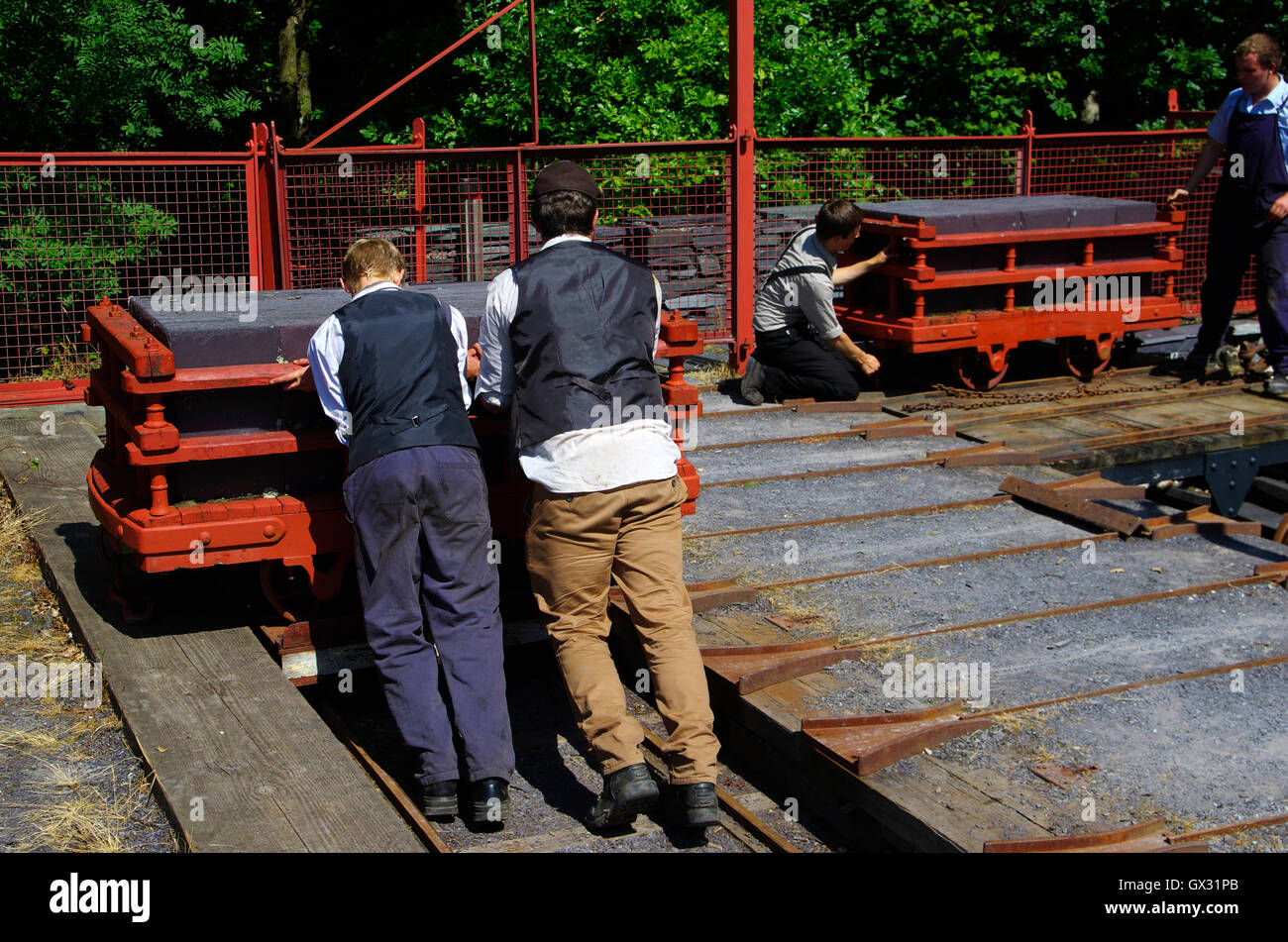 Slate incline at the national slate museum, Wales Stock Photo - Alamy
