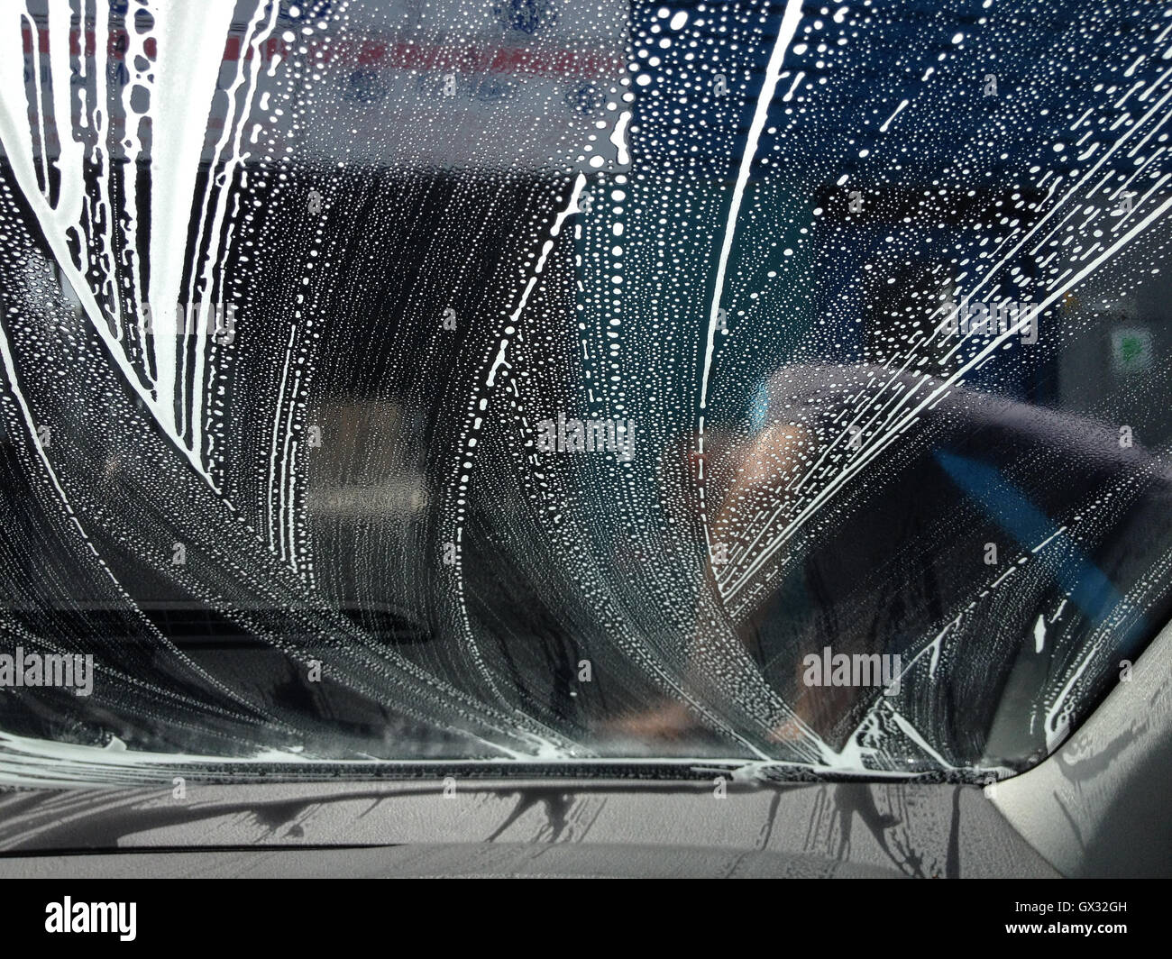 Car windscreen during washing hi-res stock photography and images - Alamy