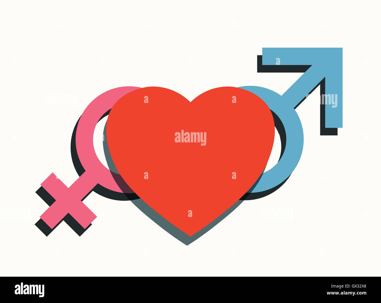 Male female symbols pink Stock Vector Images - Alamy
