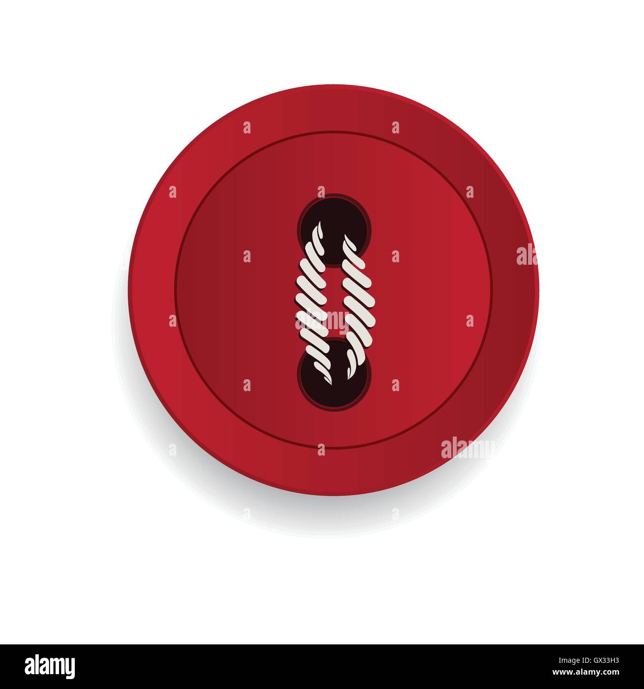 sewed red button isolated on white vector illustration Stock Vector ...