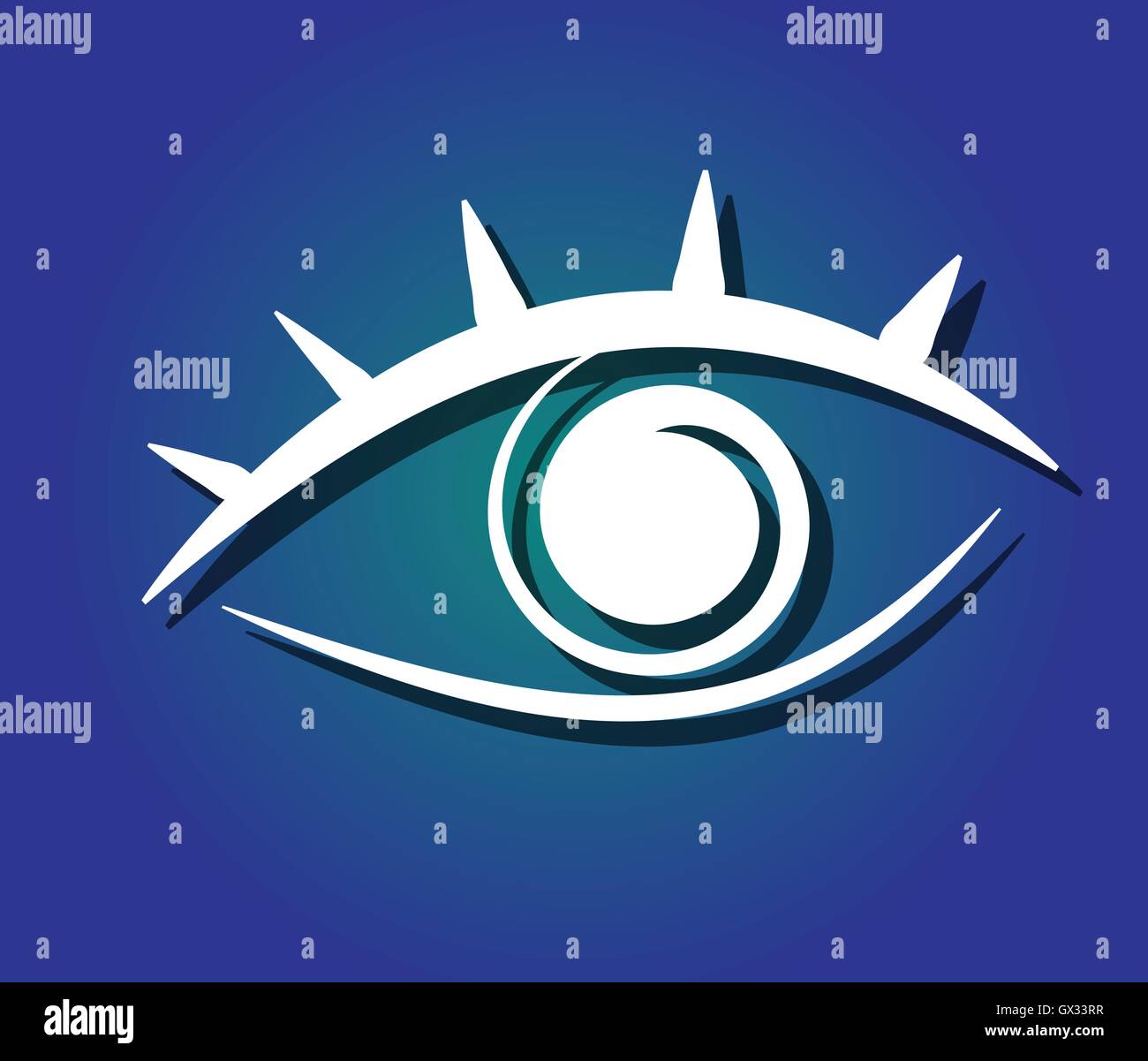 eye symbol on blue background abstract vector illustration Stock Vector ...