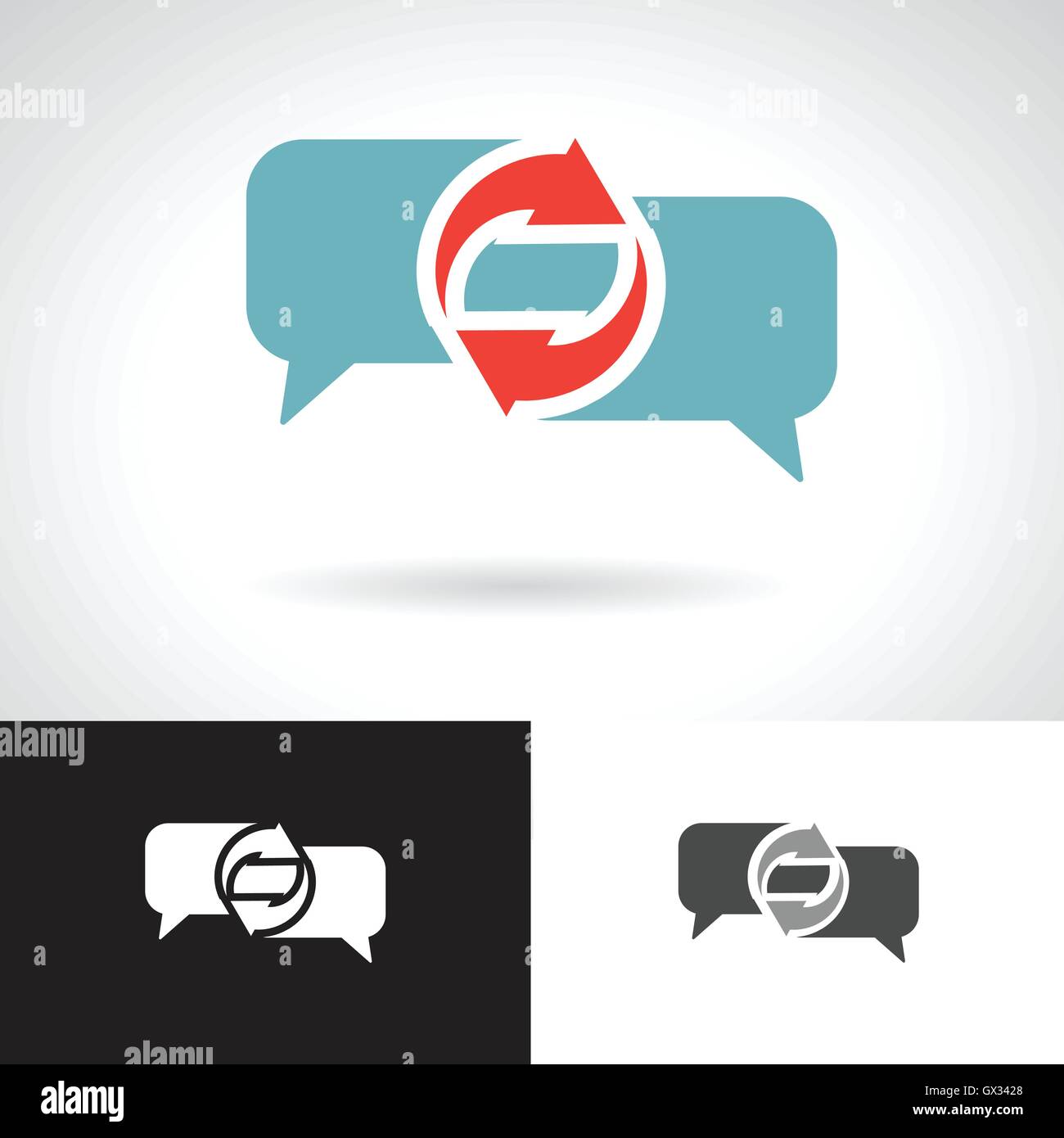 information exchange communication speech bubble vector illustration ...