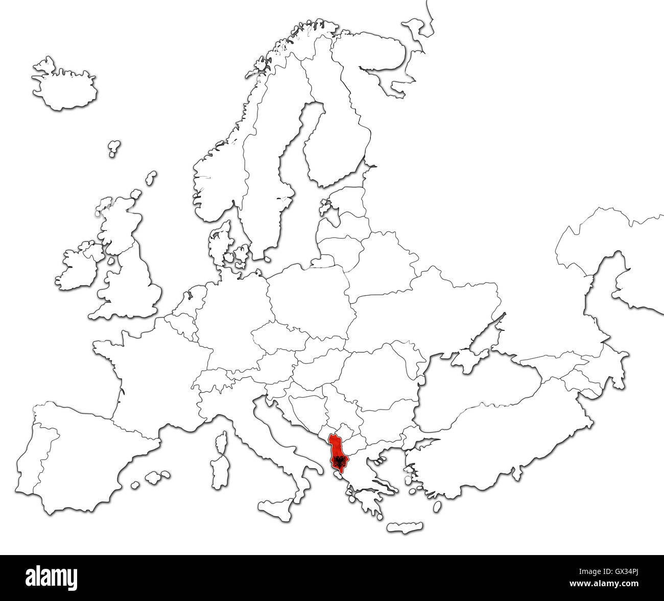 Map of albania hi-res stock photography and images - Alamy