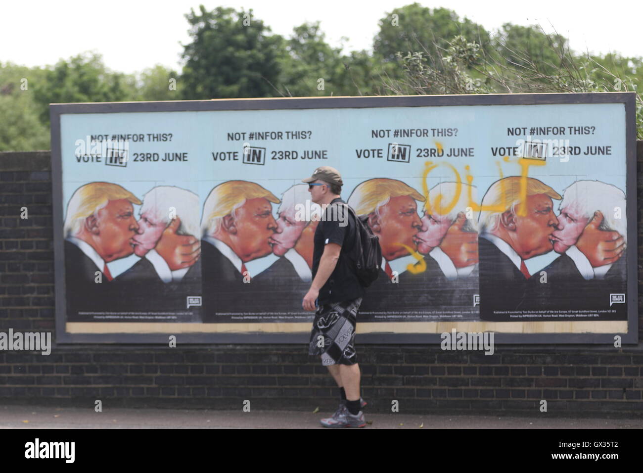 Vote In campaigners political billboard poster in London featuring ...