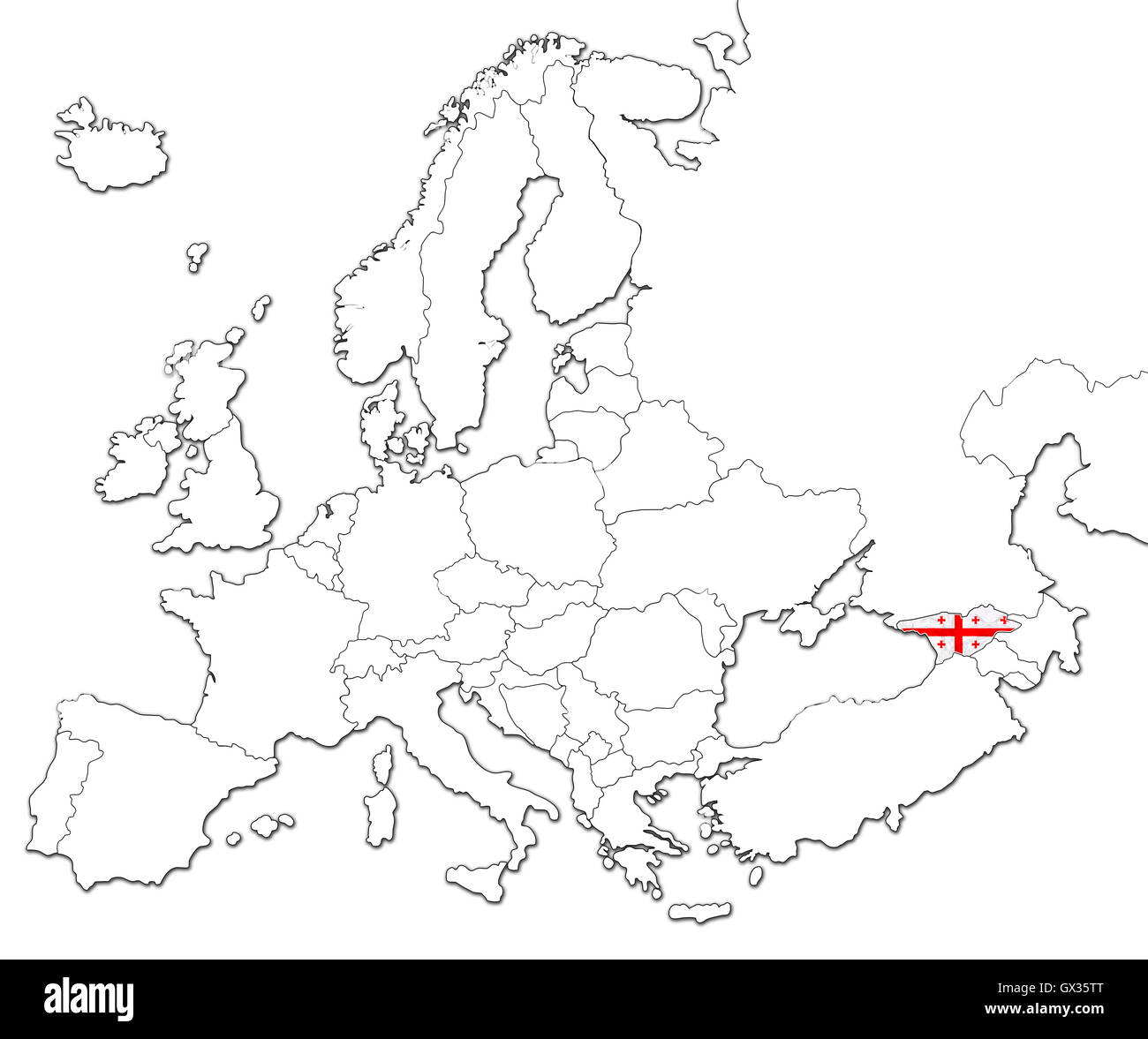 Map of georgia europe hi-res stock photography and images - Alamy