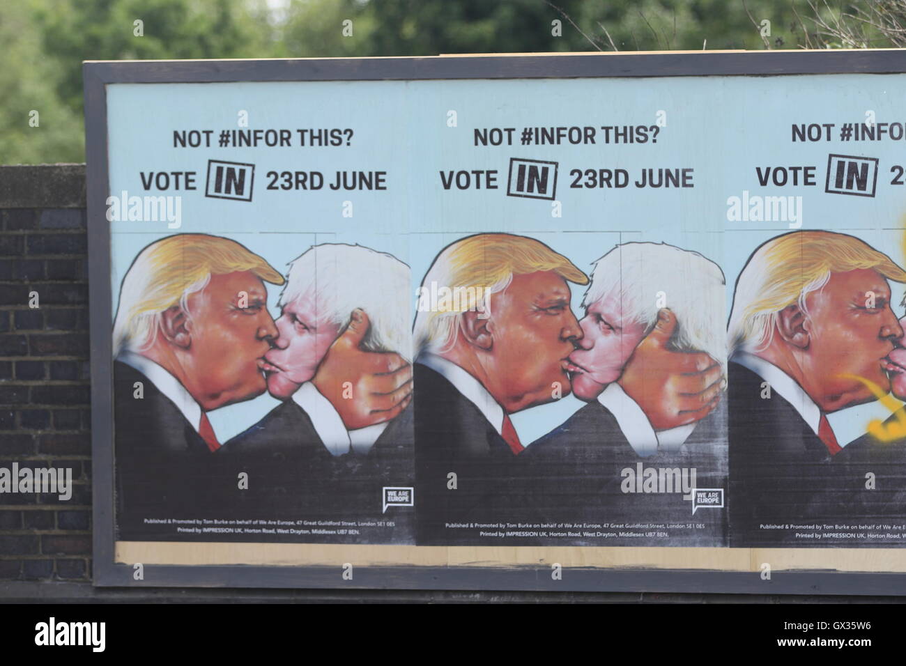 Vote In campaigners political billboard poster in London featuring ...