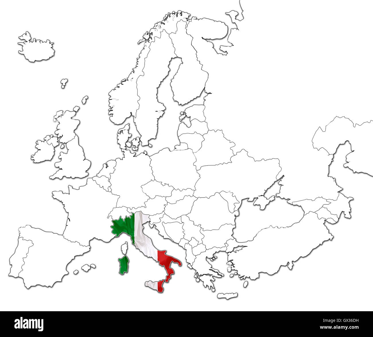Italy italian flag map hi-res stock photography and images - Alamy