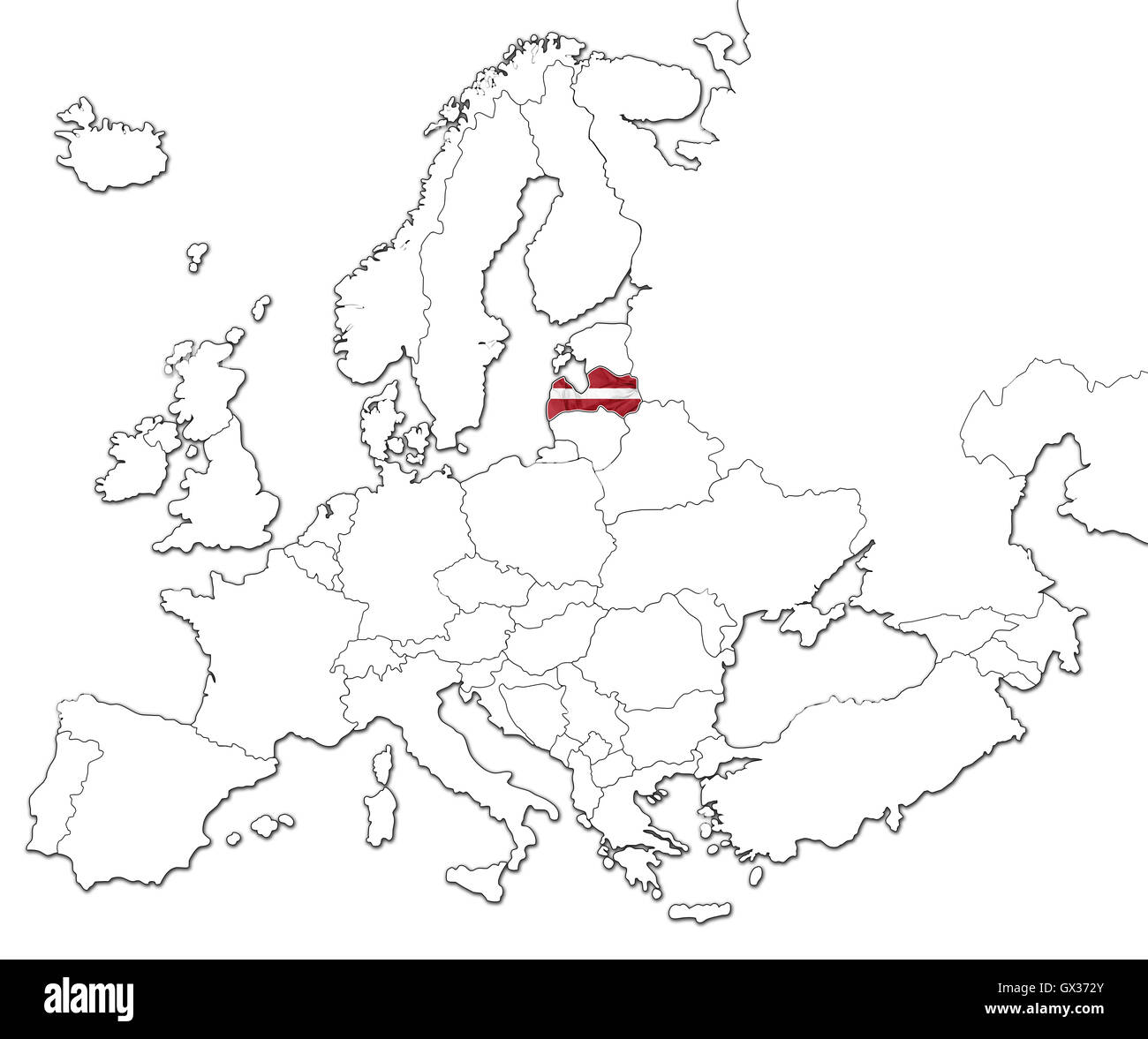 Latvia map flag hi-res stock photography and images - Alamy