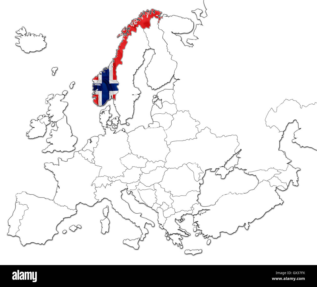 Norwegian national flag norway Cut Out Stock Images & Pictures - Alamy