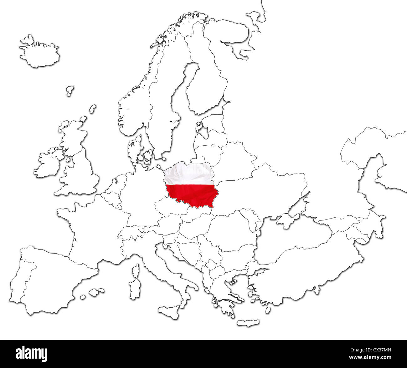 Poland polish country map outline hi-res stock photography and images ...