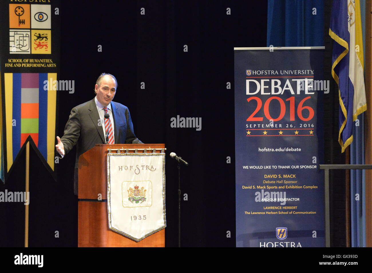 Hempstead, New York, USA. September 13, 2016. DAVID AXELROD, CNN Senior ...