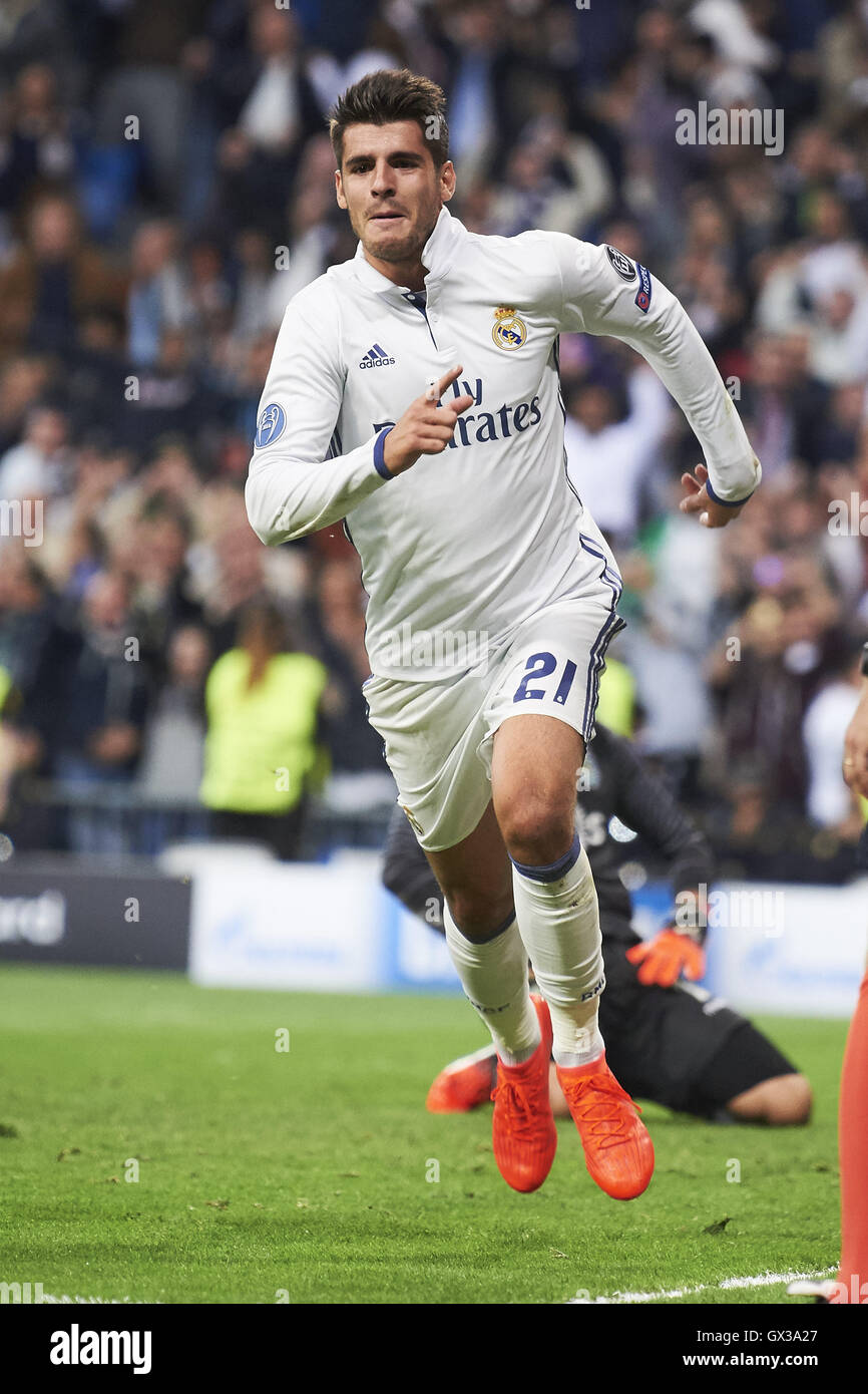 Madrid, Spain. 14th Sep, 2016. Alvaro Morata (forward; Real Madrid) in ...