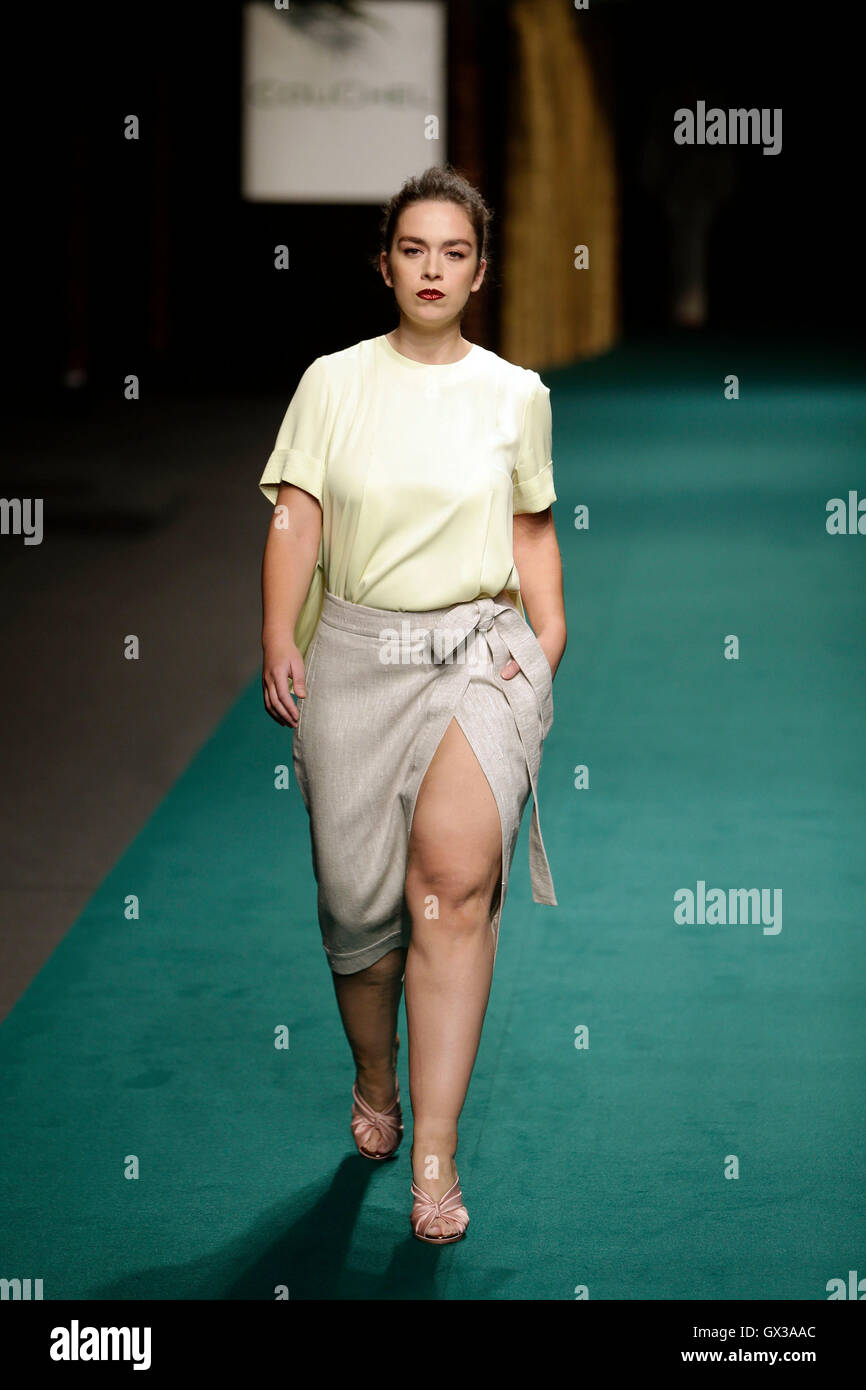 Models at the front row of "Couchel" collection during Pasarela Cibeles ...