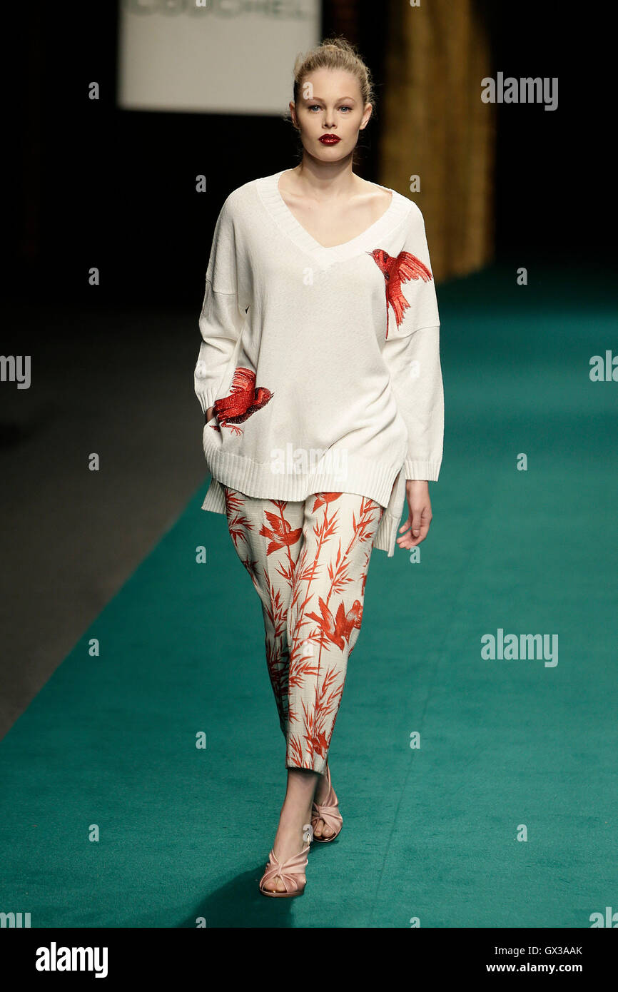 Models at the front row of "Couchel" collection during Pasarela Cibeles ...