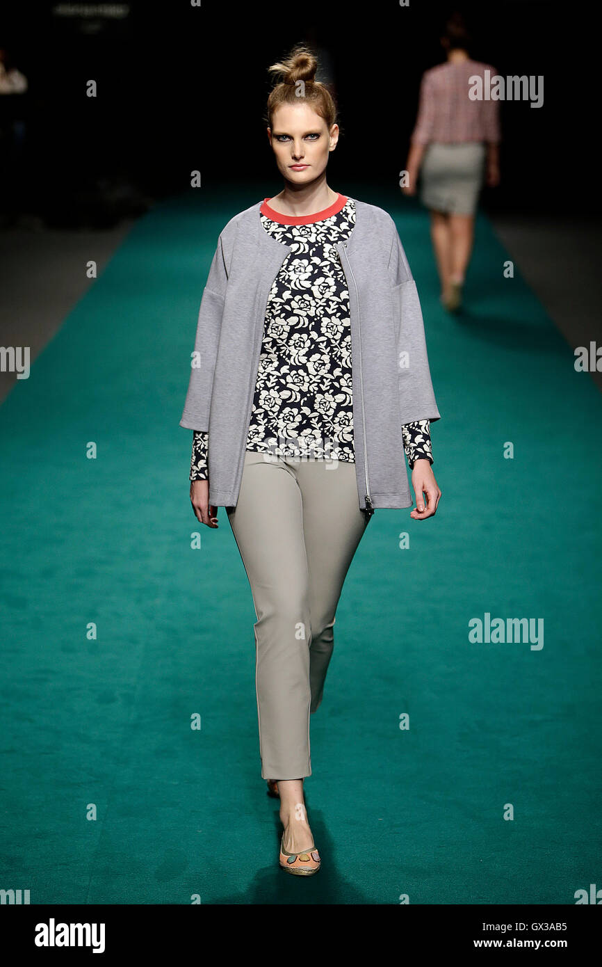 Models at the front row of "Elena Miro" collection during Pasarela ...