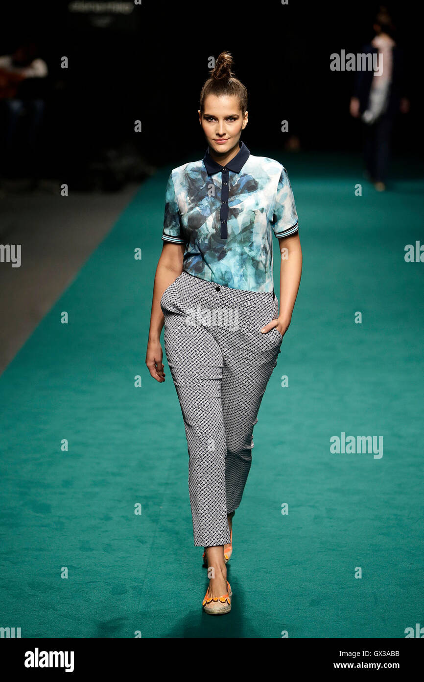 Models at the front row of "Elena Miro" collection during Pasarela ...