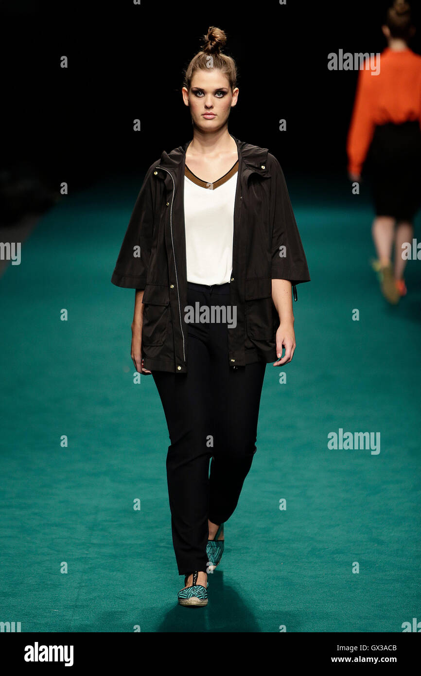 Models at the front row of "Elena Miro" collection during Pasarela ...