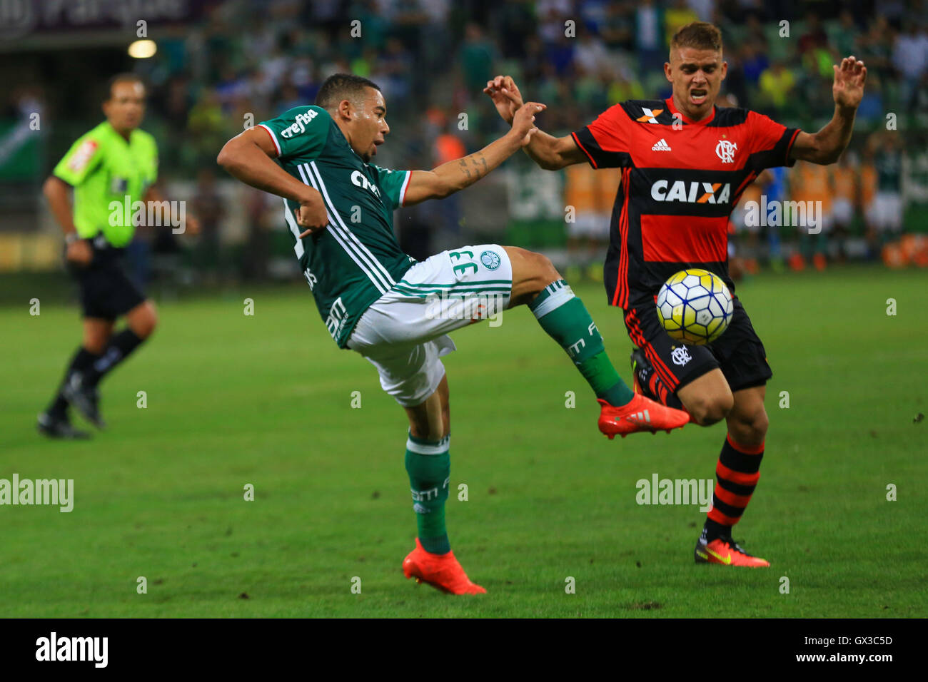 SÃO PAULO, SP - 14.09.2016: PALMEIRAS X FLAMENGO - The player Gabriel ...
