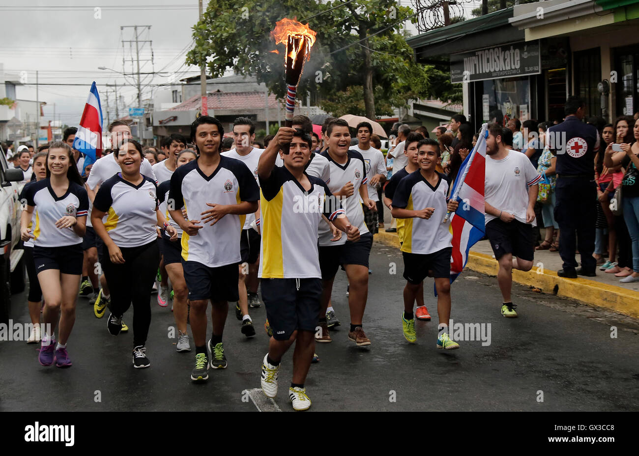 Alajuela, Sept. 14. 15th Sep, 1821. Students run with the torch ...