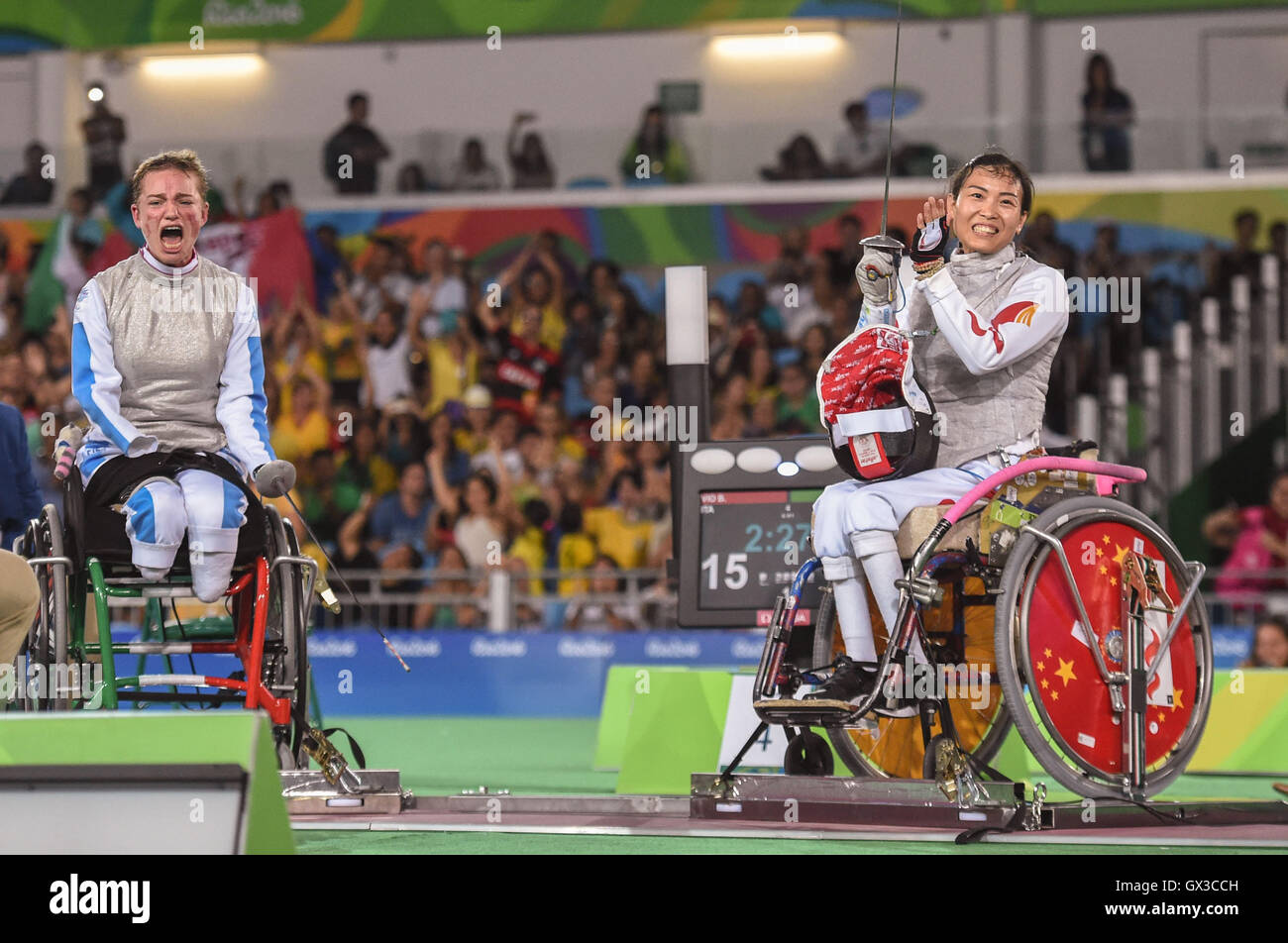 Rio De Janeiro, Brazil. 14th Sep, 2016. Beatrice Vio (L) of Italy and ...