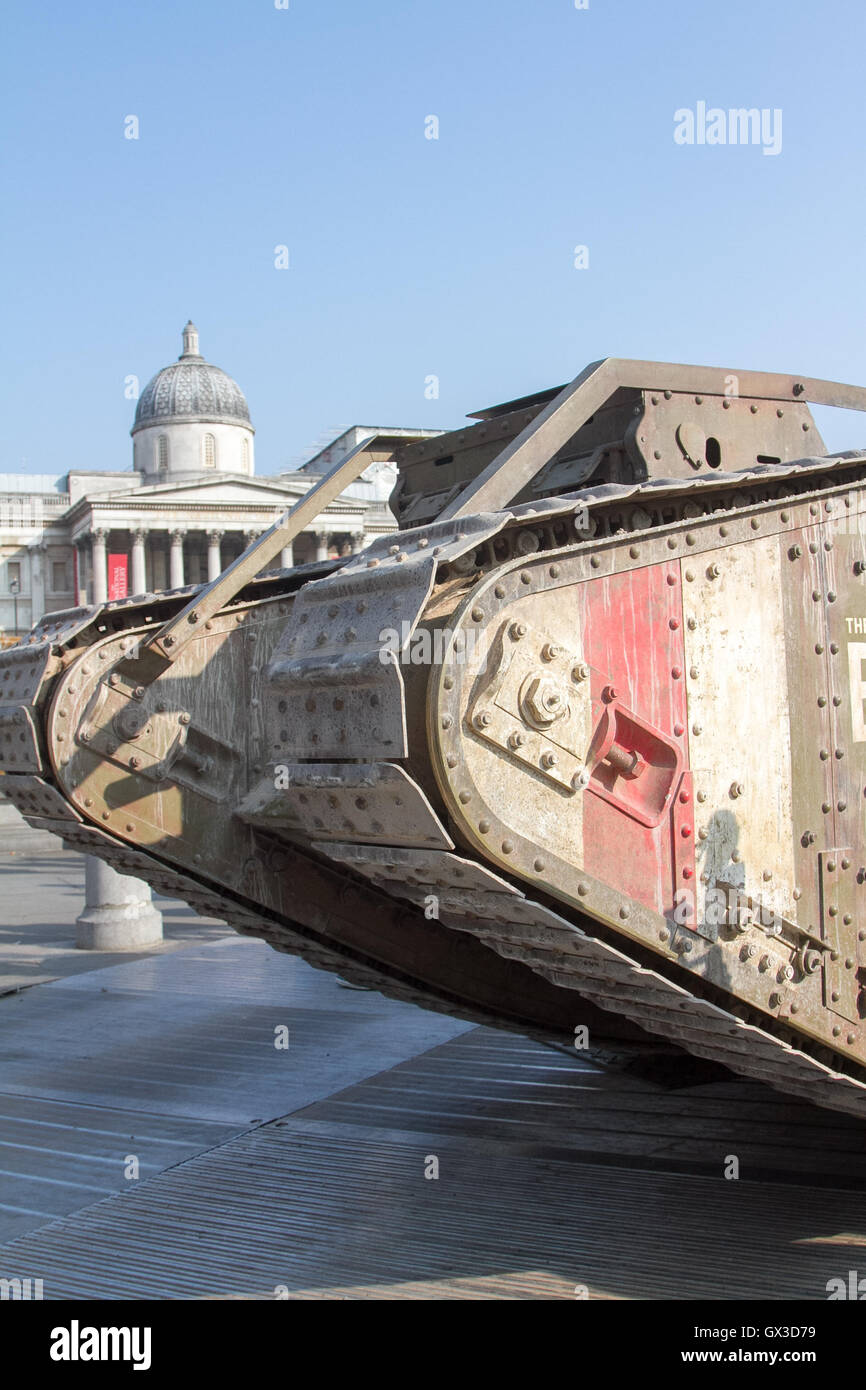 London UK. 15th September 2016. A First World War replica armoured tank ...