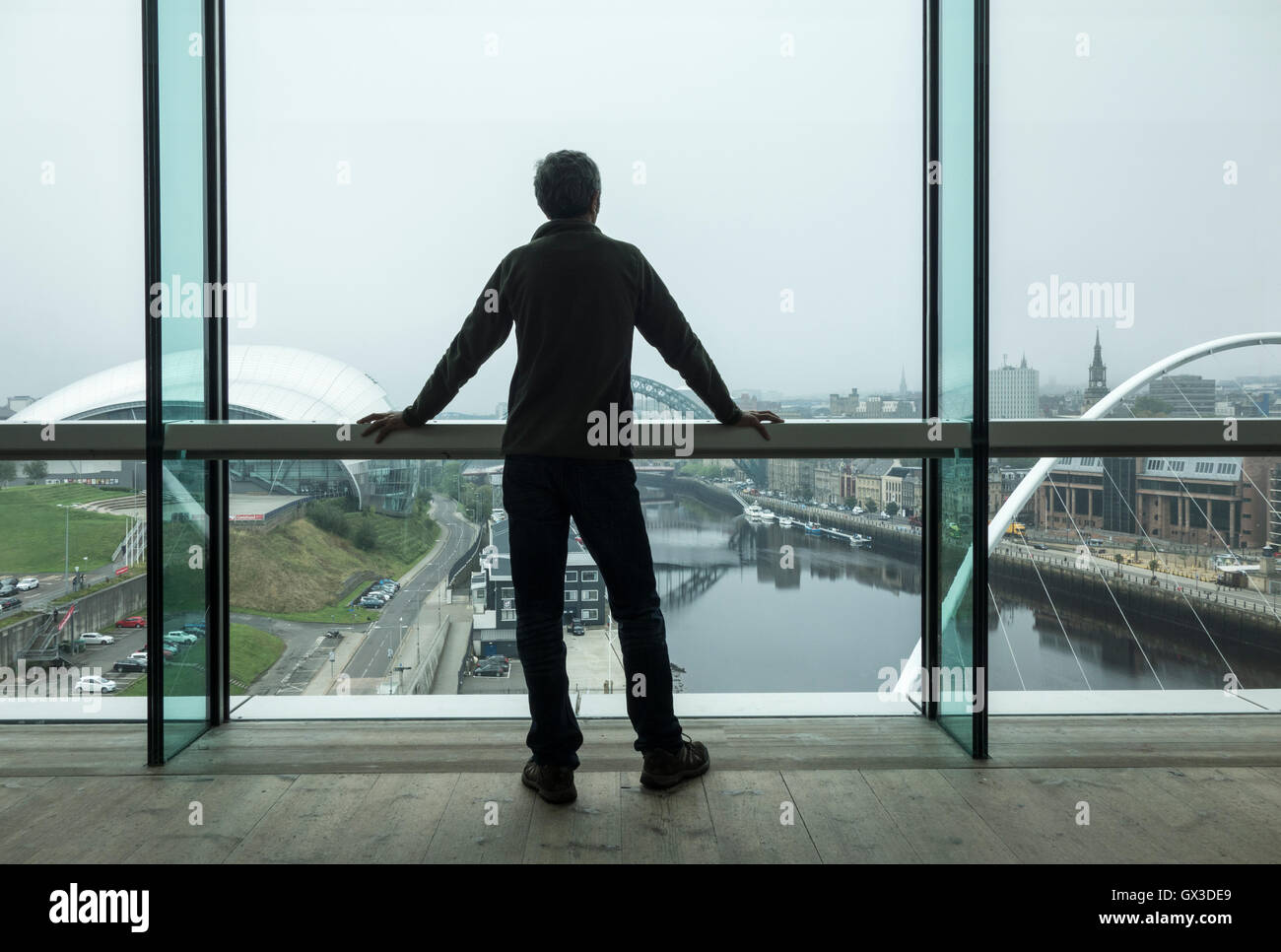 The Baltic, Gateshead, England, UK. View from the viewing box on level ...