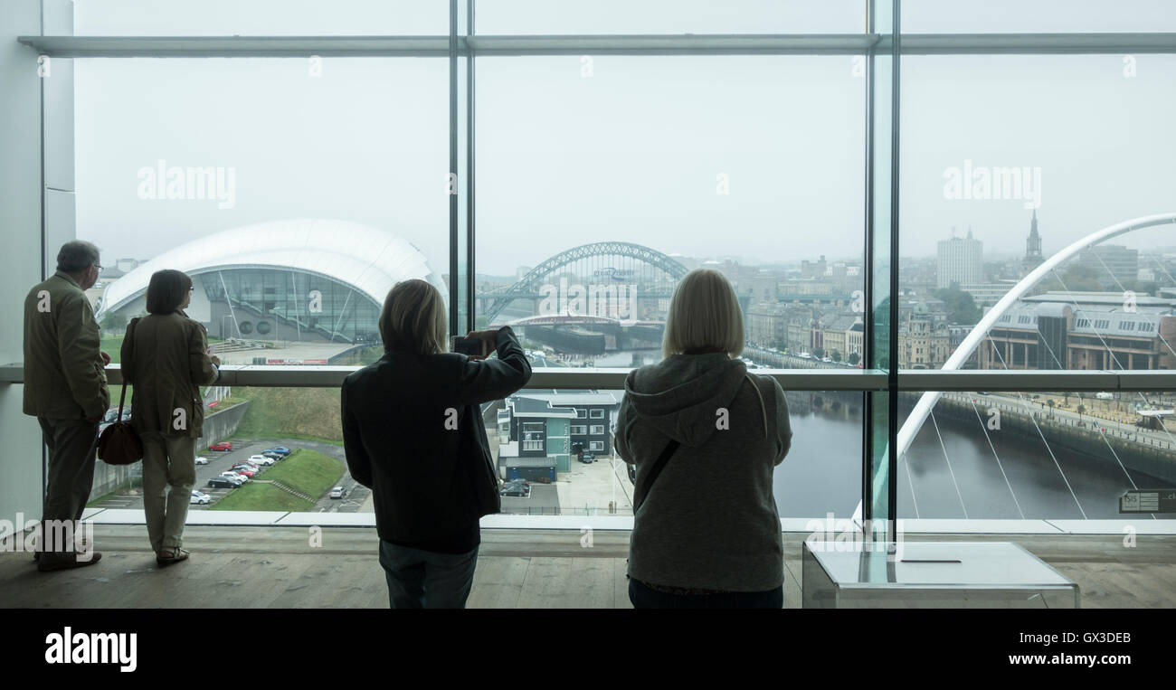 The Baltic, Gateshead, England, UK. View from the viewing box on level ...