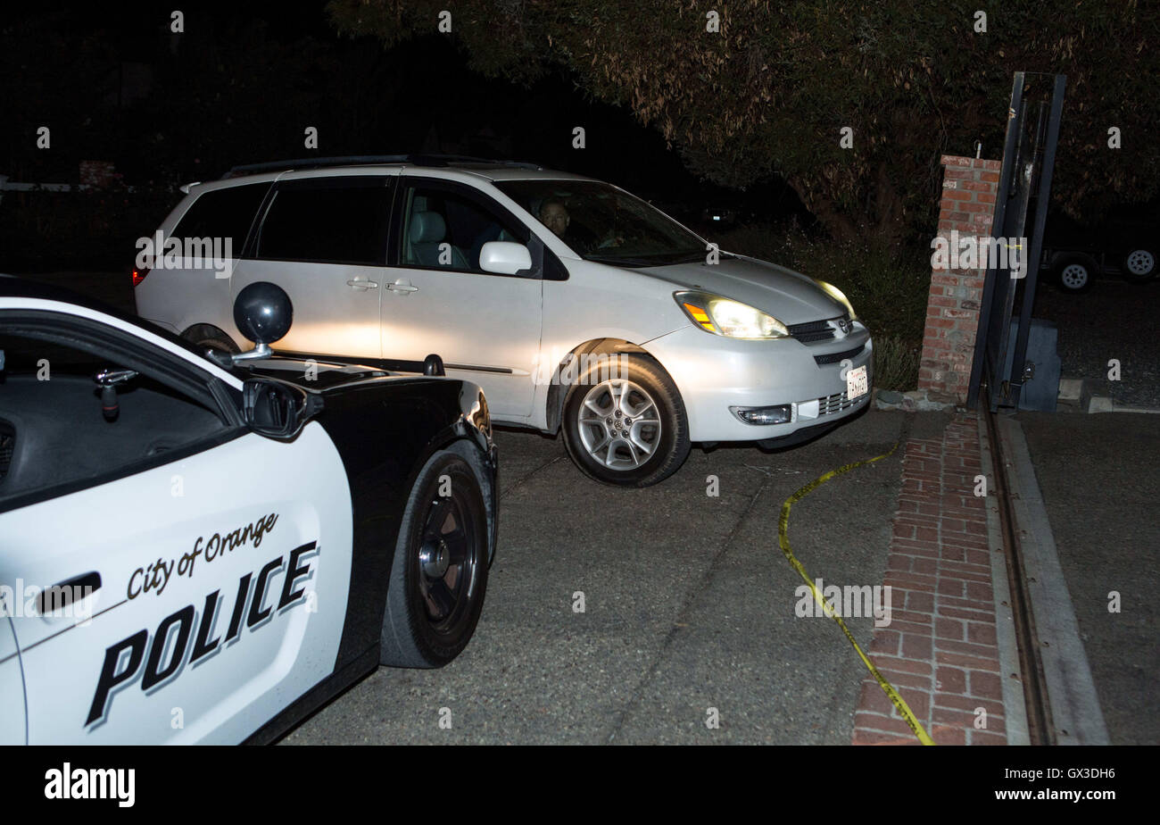 Orange, California, USA. 14th Sep, 2016. A coroner transport van ...
