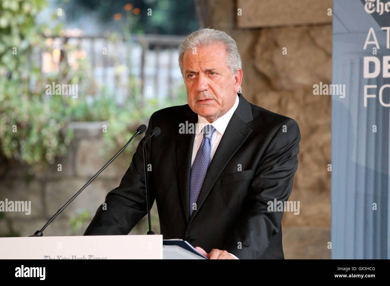 Athens, Greece. 15th Sep, 2016. European commissioner, migration, home ...