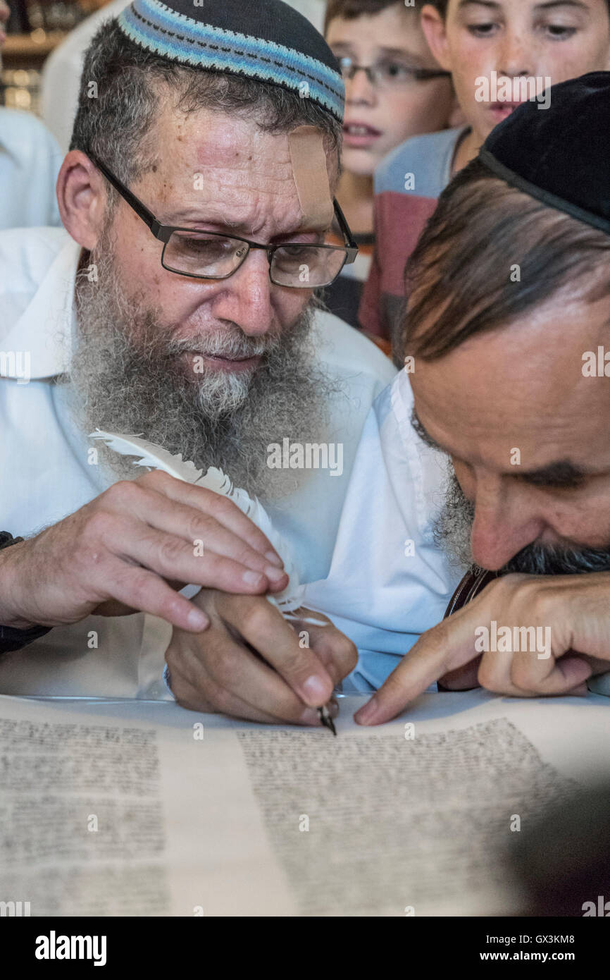 Rabbi reading torah israel hi-res stock photography and images - Alamy