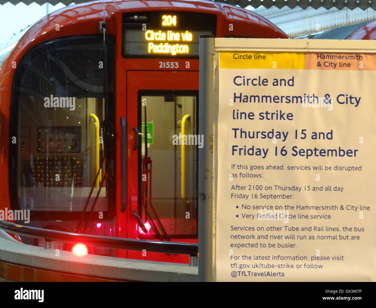 Tube strike is affecting Hammersmith & City and Circle line services ...