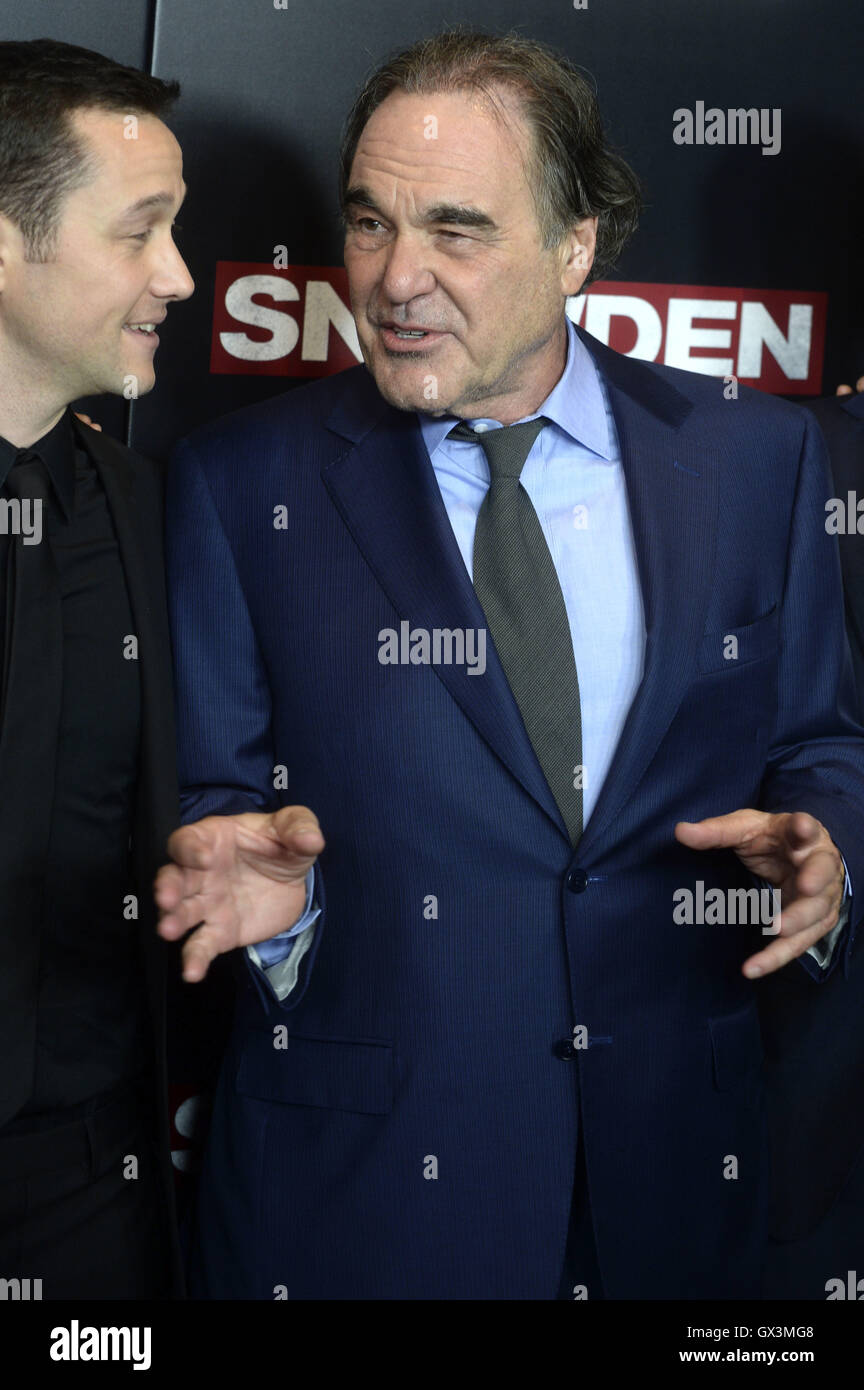 New York City. 13th Sep, 2016. Joseph Gordon-Levitt and Oliver Stone ...