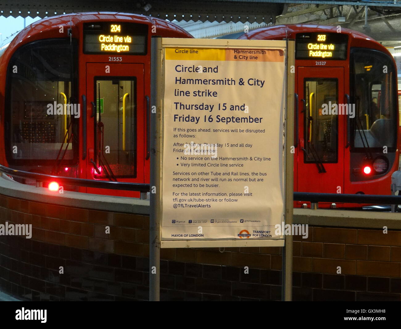 Tube strike is affecting Hammersmith & City and Circle line services ...