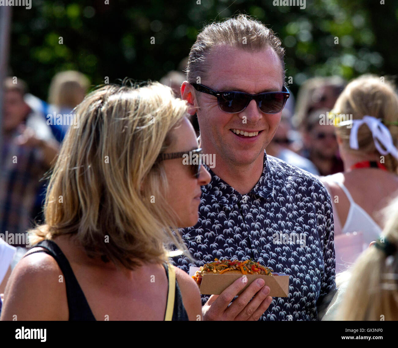 Simon Pegg at The Big Feastival at Alex James' Farm on August 28, 2016 ...