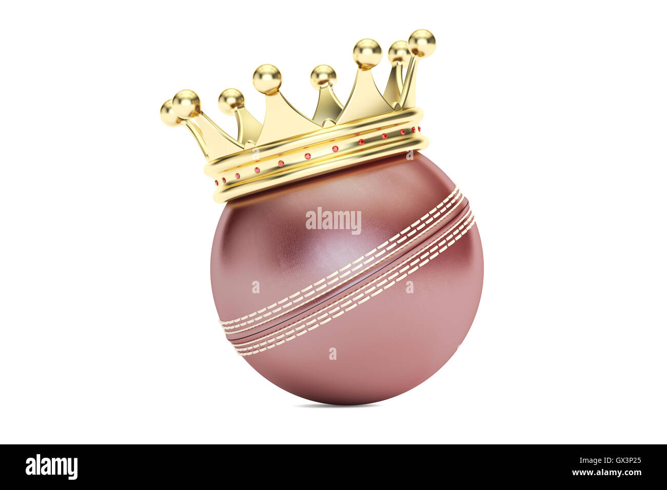 cricket ball with gold crown, 3D rendering isolated on white background ...
