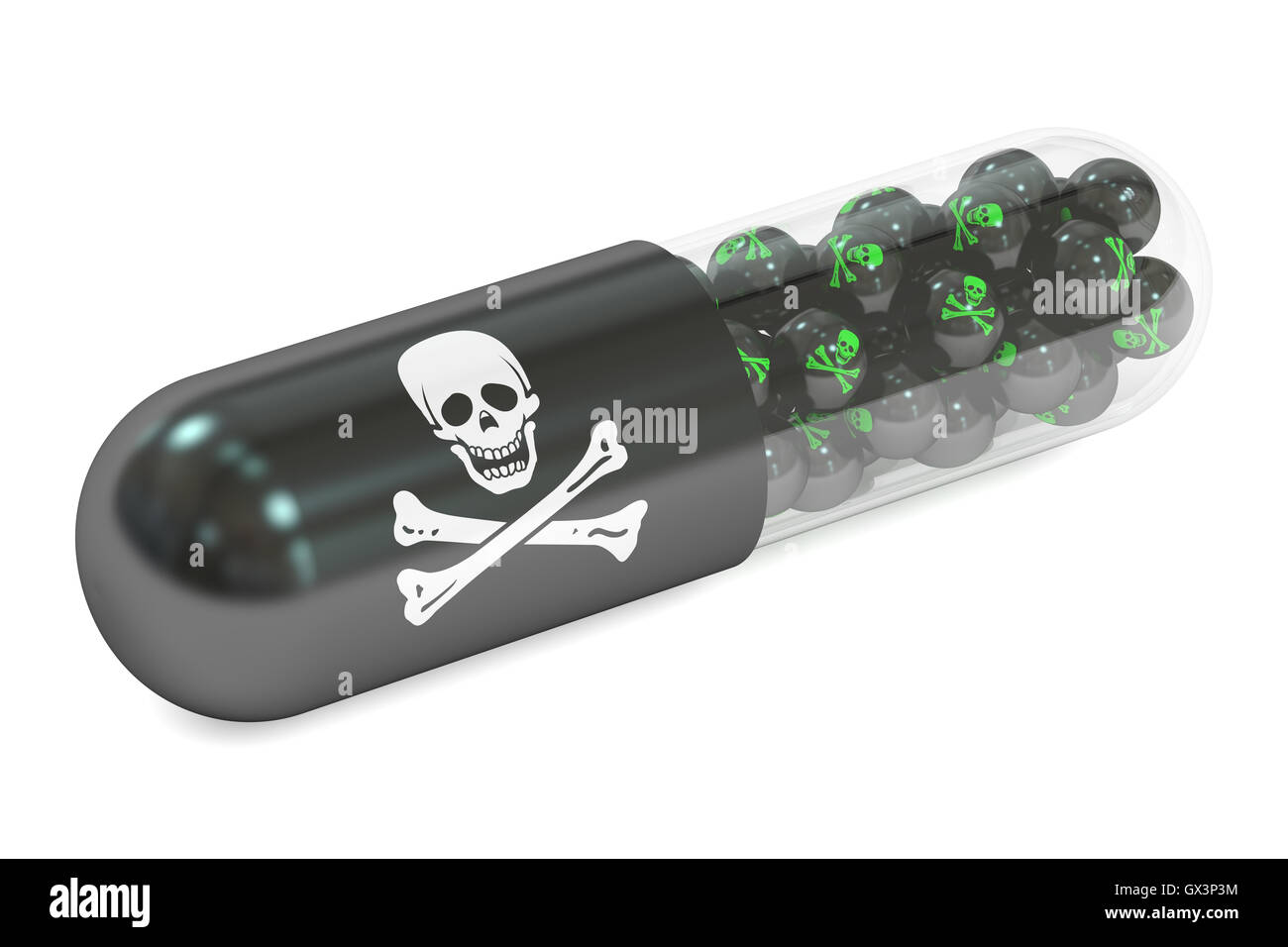 poison capsule, 3D rendering isolated on white background Stock Photo ...