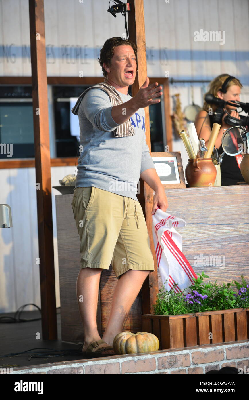 Jamie Oliver at The Big Feastival at Alex James' Farm August, 2016 in ...