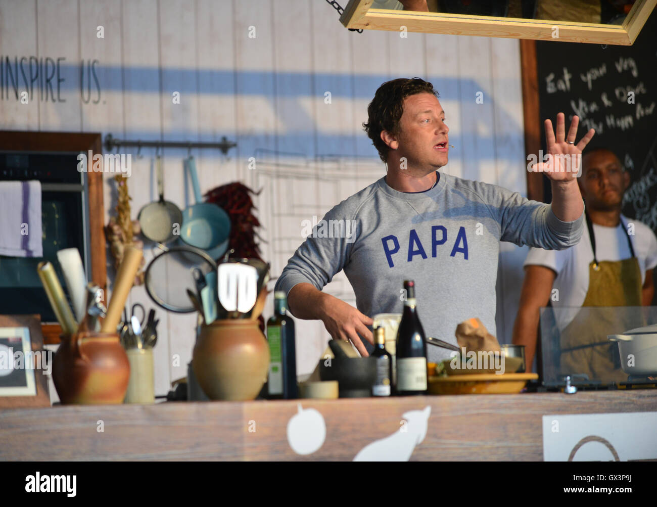 Jamie Oliver at The Big Feastival at Alex James' Farm August, 2016 in ...