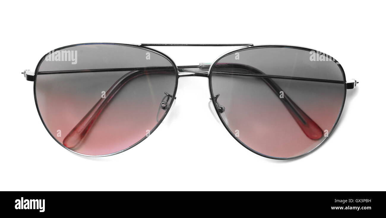 Isolated Aviator Sunglasses with Red Lenses Stock Photo - Alamy