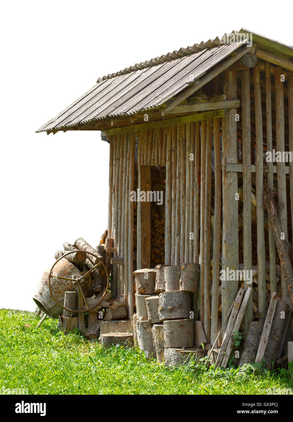 Isolated Country Wooden Shed Barn Stock Photo - Alamy
