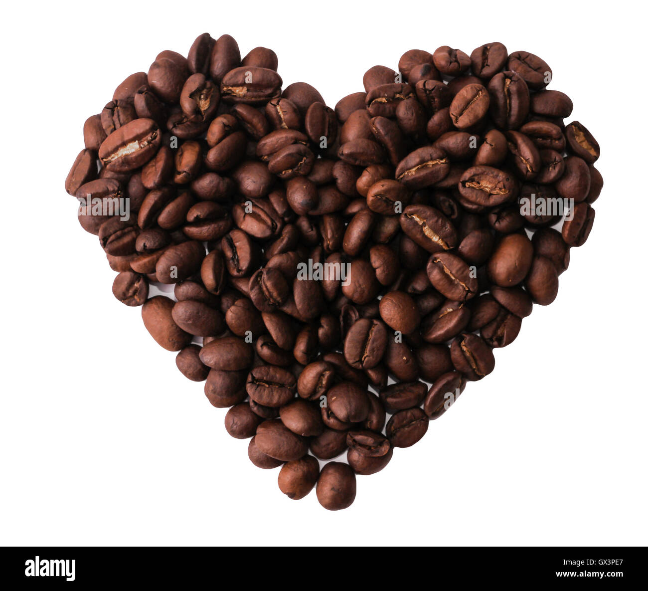 Isolated Coffee Beans in a Heart Shape Stock Photo - Alamy