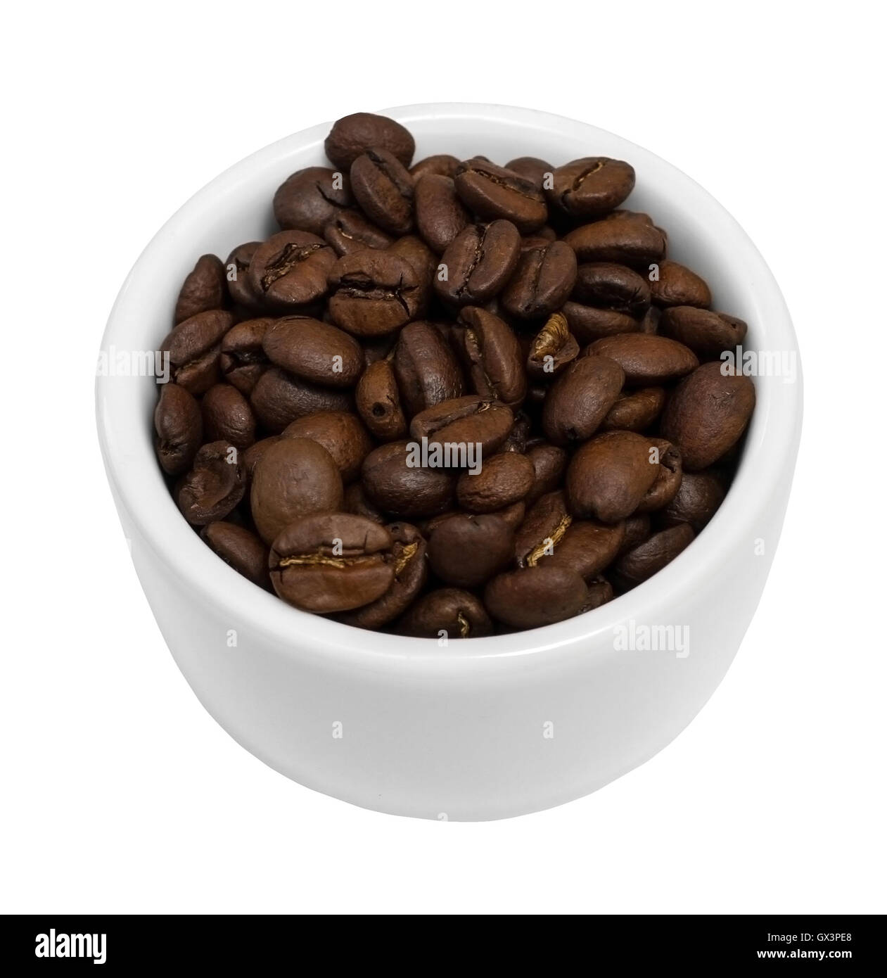 Isolated Coffee Beans in a Small White Bowl Stock Photo - Alamy