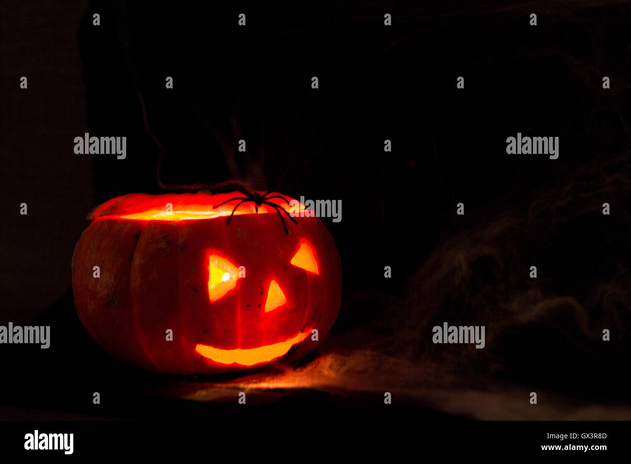 Halloween Pumpkin At Night Stock Photo - Alamy