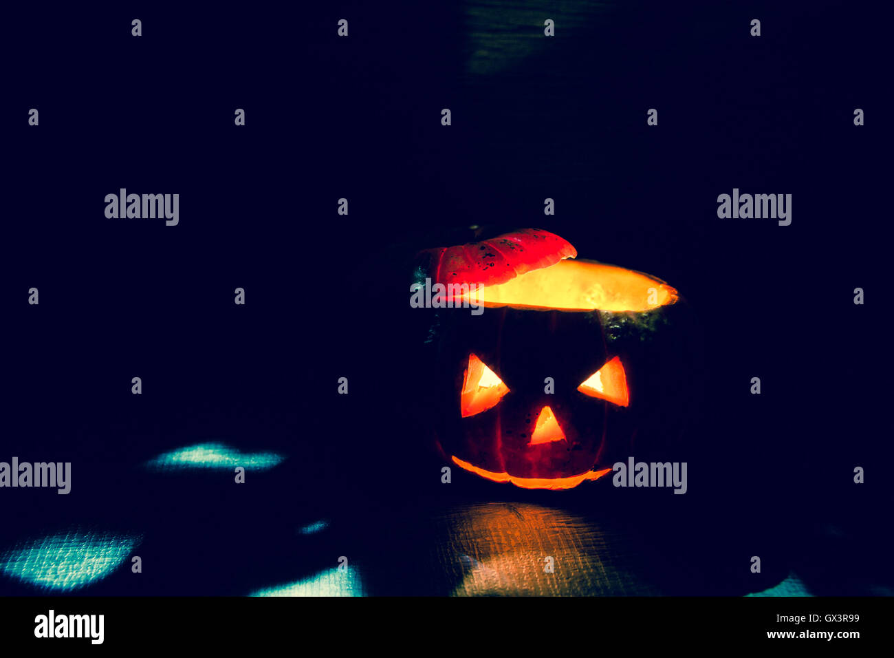 Halloween Pumpkin At Night Stock Photo - Alamy