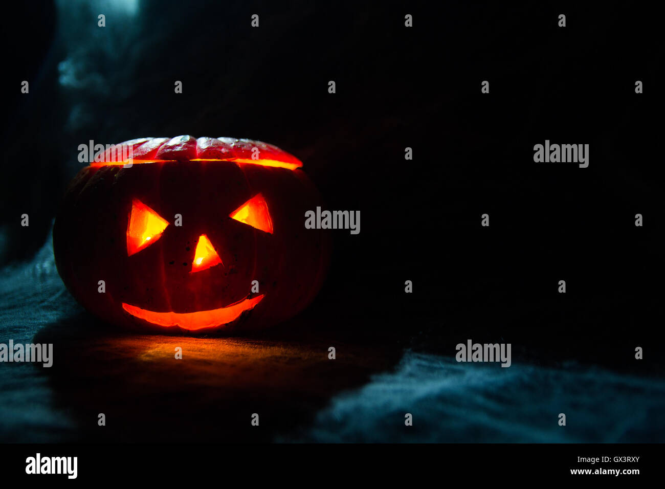 Halloween Pumpkin At Night Stock Photo - Alamy