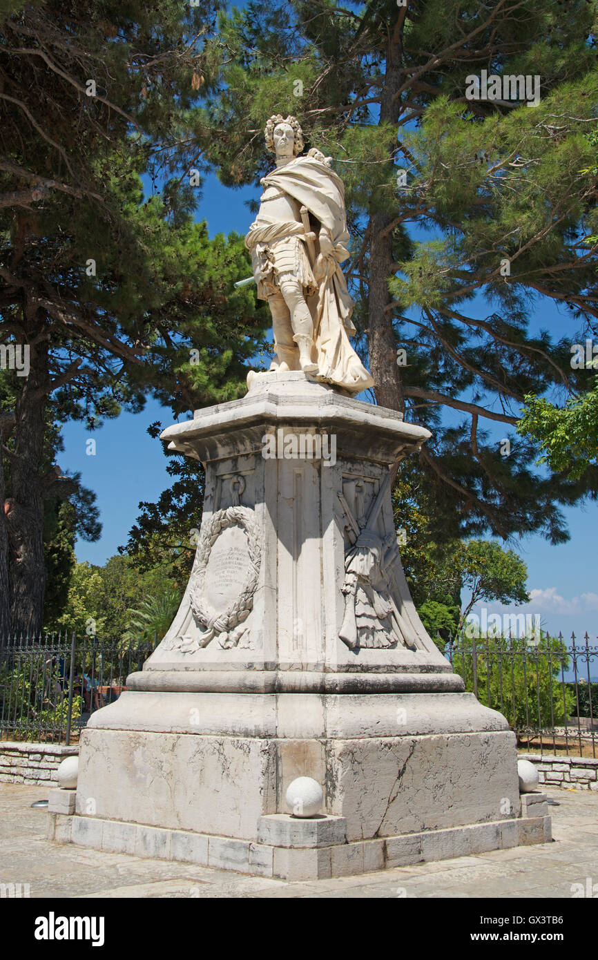Count Johann Matthias von der Schulenburg statue Old Town Corfu Ionian ...
