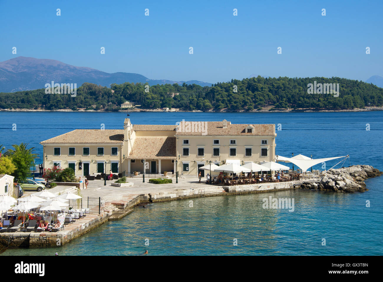 En Plo Cafe Faliraki Corfu Old Town Ionian Islands Greece Stock Photo ...