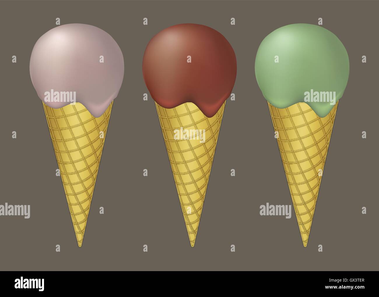 Three Ice Cream cones illustration Stock Vector Image & Art - Alamy Three Ice Cream cones illustration Stock Vector Image & Art - Alamy